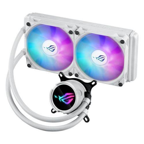 Asus ROG STRIX LC III 240 ARGB White Liquid CPU Cooler, 240mm, 7th Gen v2 Asetek Pump, ARGB Fans ...
